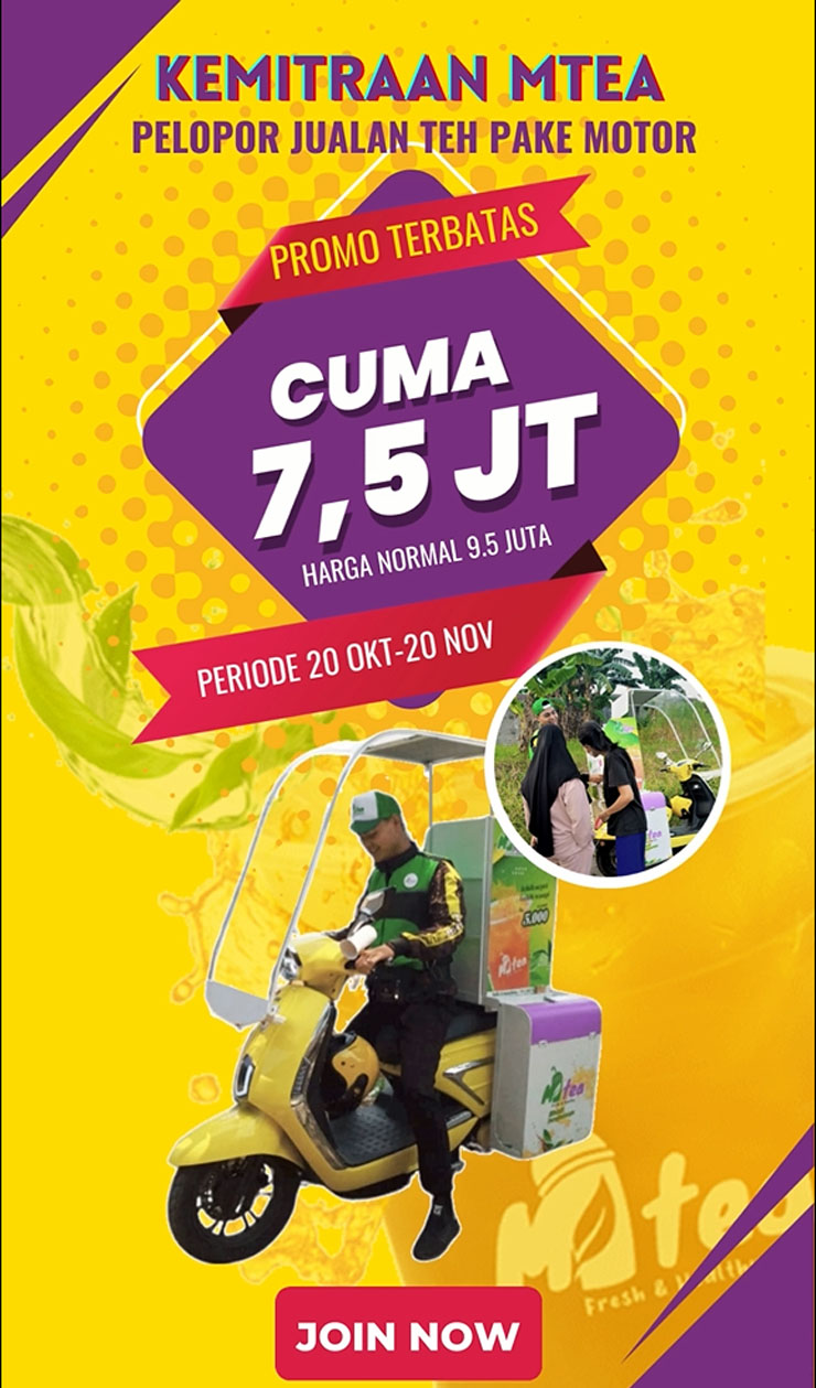 Franchise Es Teh Modal Kecil Mtea | Peluang Bisnis Teh Motor Rumahan - Waralaba Ku